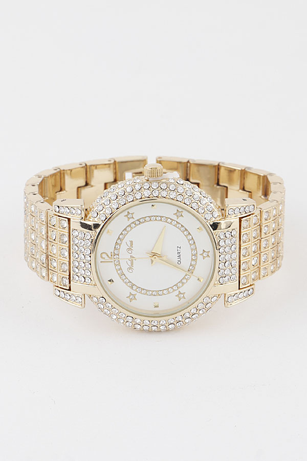 2018 GOLD Jeweled Starry Sky Watch - Watches