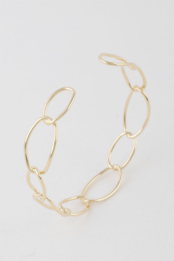 37126 Gold Simple Melted Chain Bracelet - Bangle/Multibangle