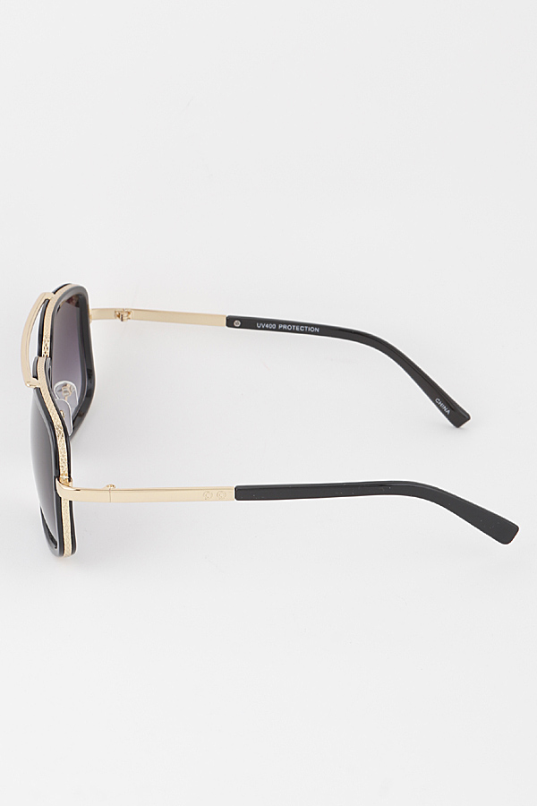 3794 MIX COLOR Rimmed Aviator Block Sunglasses