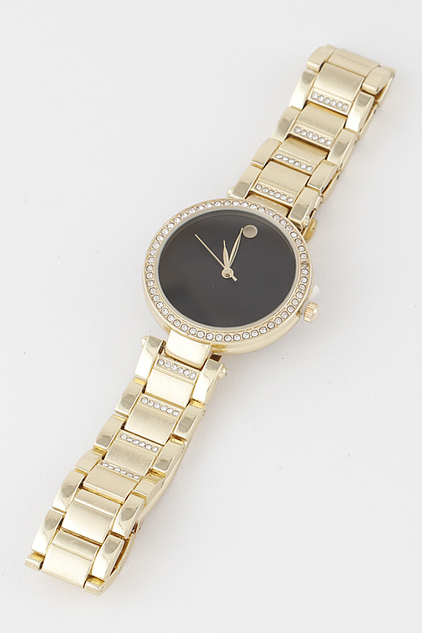 6002 BLACK GOLD Simple Metal Watch - Watches