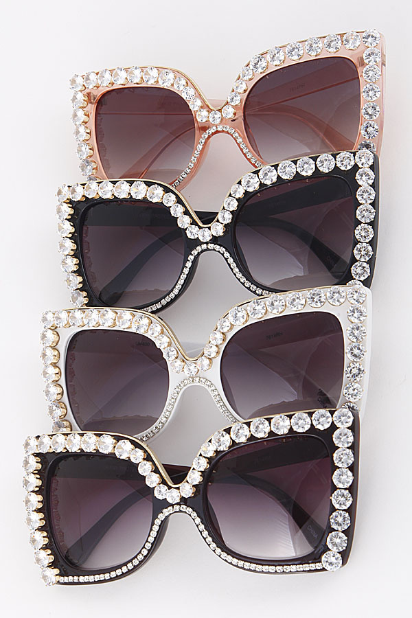 7614RH MIX COLOR Very Chic Sunglasses with Rhinestones