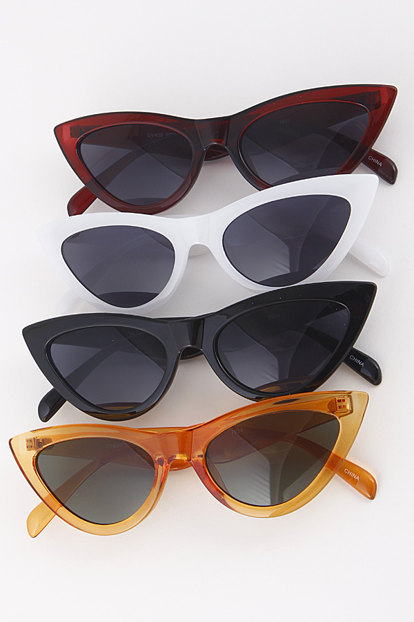 7634 MIX COLOR Solid Colored Translucent Glasses - Sunglasses