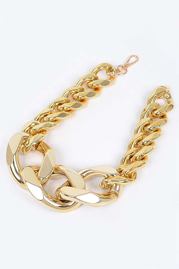AMN3364 GOLD Oversized CCB Chain Necklace - Necklaces