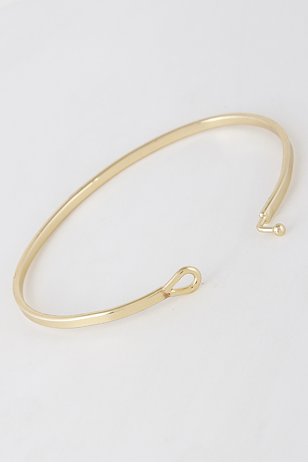 B4314 GOLD Breathe Written Open Cut Bracelet B3 - Cuff/Stretch