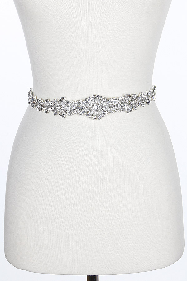 BT1119 SILVER CLEAR Sparkle Extravaganza Princess Belt - Fashion Belts