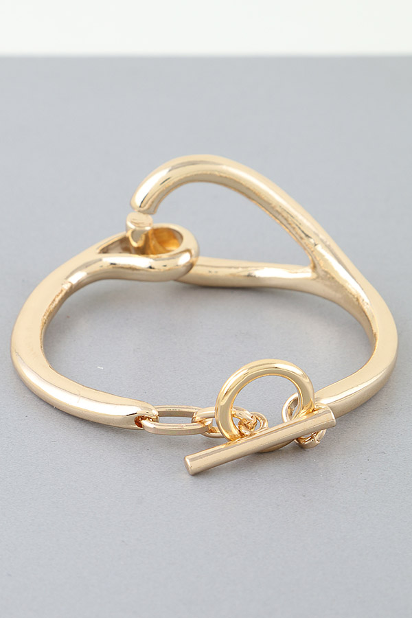 CB230478 GOLD Looped Together Bracelet - Bracelets