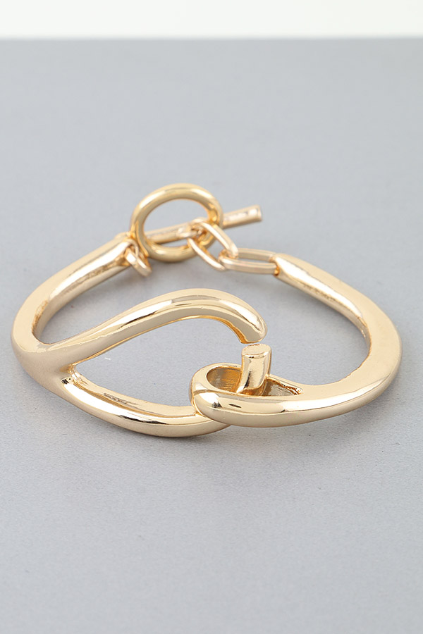CB230478 GOLD Looped Together Bracelet - Bracelets
