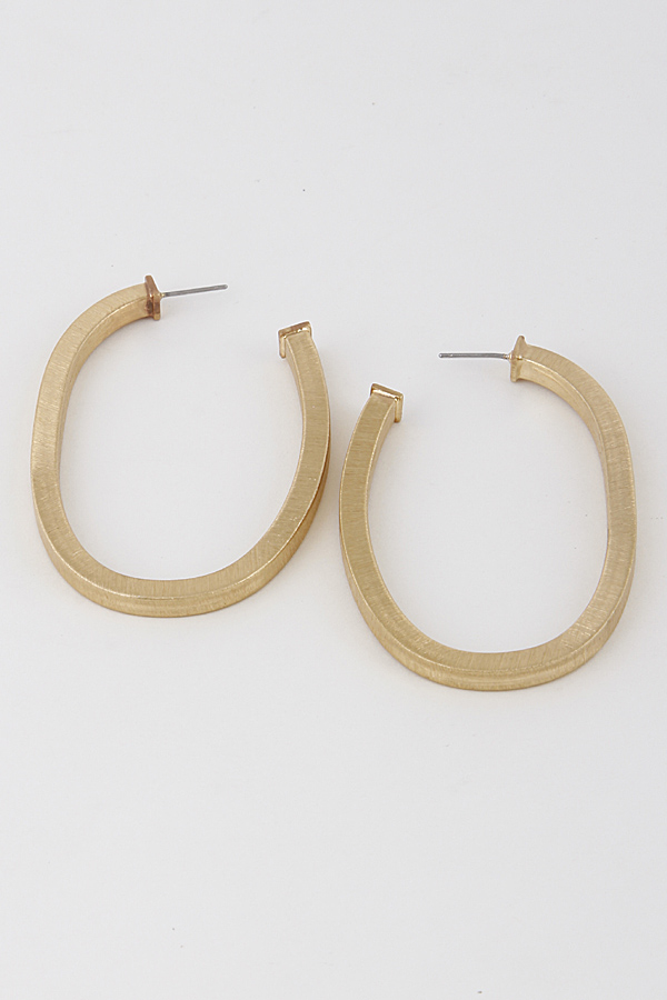 CEA064 GOLD Simple Round Earrings 9IBD8 - Hoop Earrings