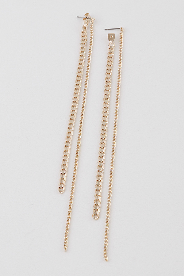 ER1411 GOLD Multi Chain Drop Earring - Long Earrings