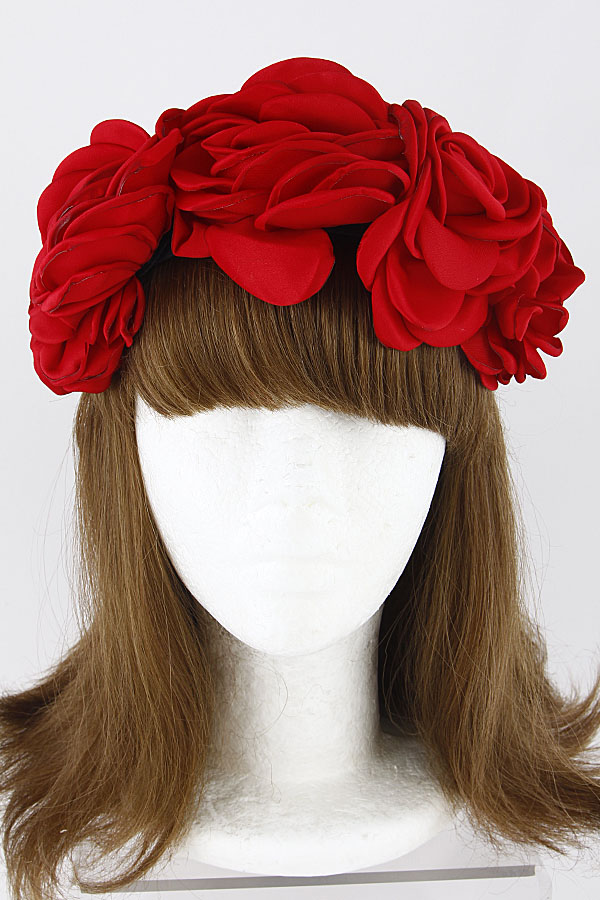HDB0004 RED Beautiful Gypsy Inspired Red Roses Head Band 8EBD5 - Hair Goods