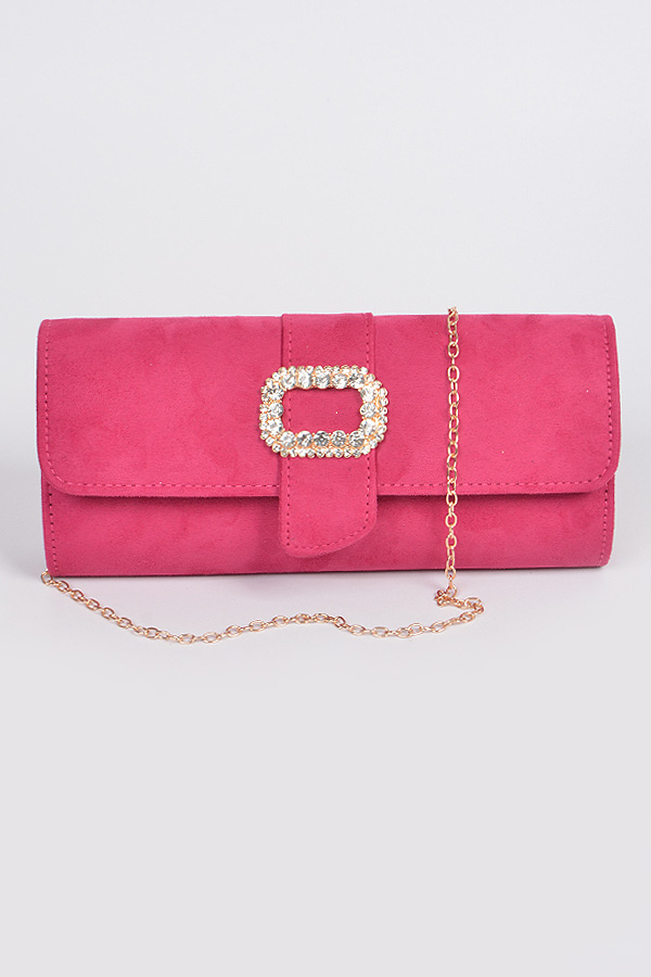 HPC3086 FUSCHIA Suede Small Clutch - Clutch & Wallet