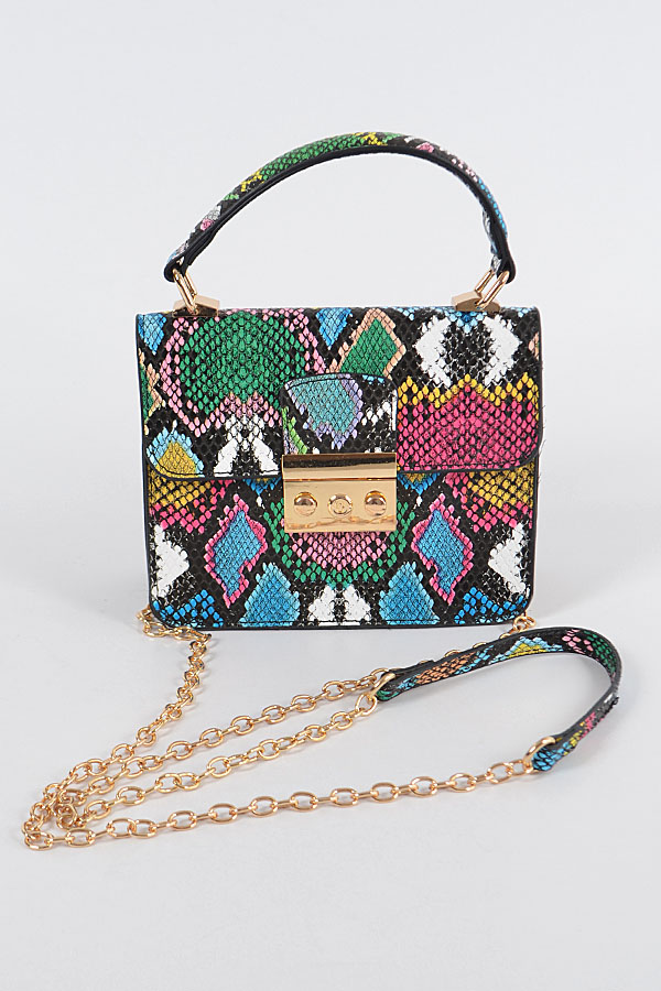 HPC3114 MULTICOLOR Multi Color Snake Print Clutch - Clutch & Wallet