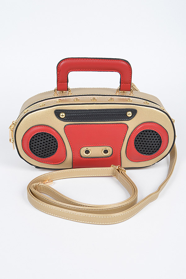 HPC3311 GOLD Boombox Shape Fun Clutch. - Clutch & Wallet