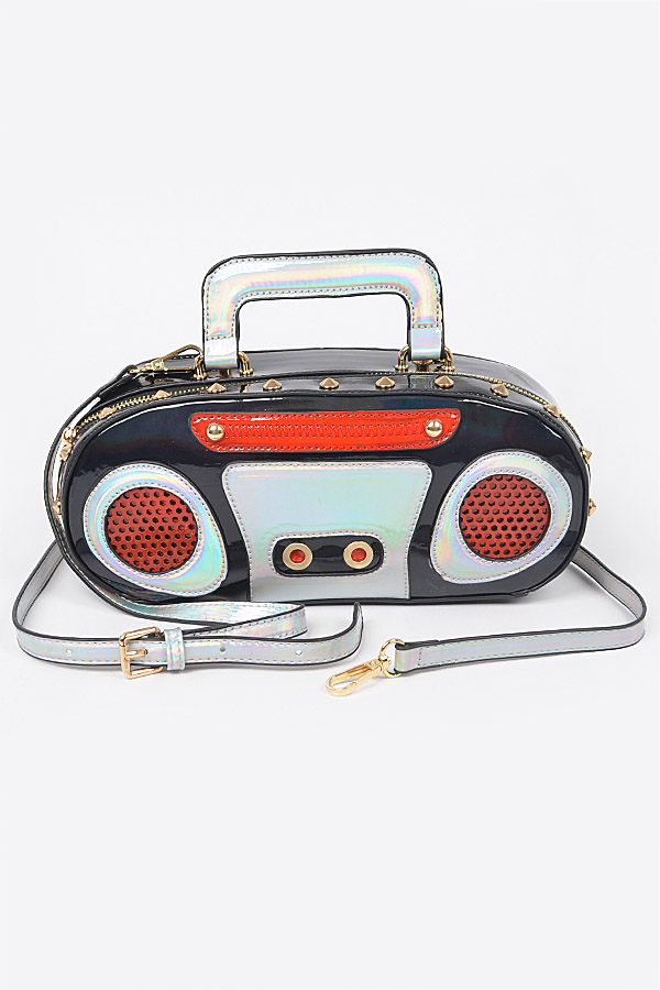 HPC3876 SILVER Boombox Fun Clutch - Clutch & Wallet