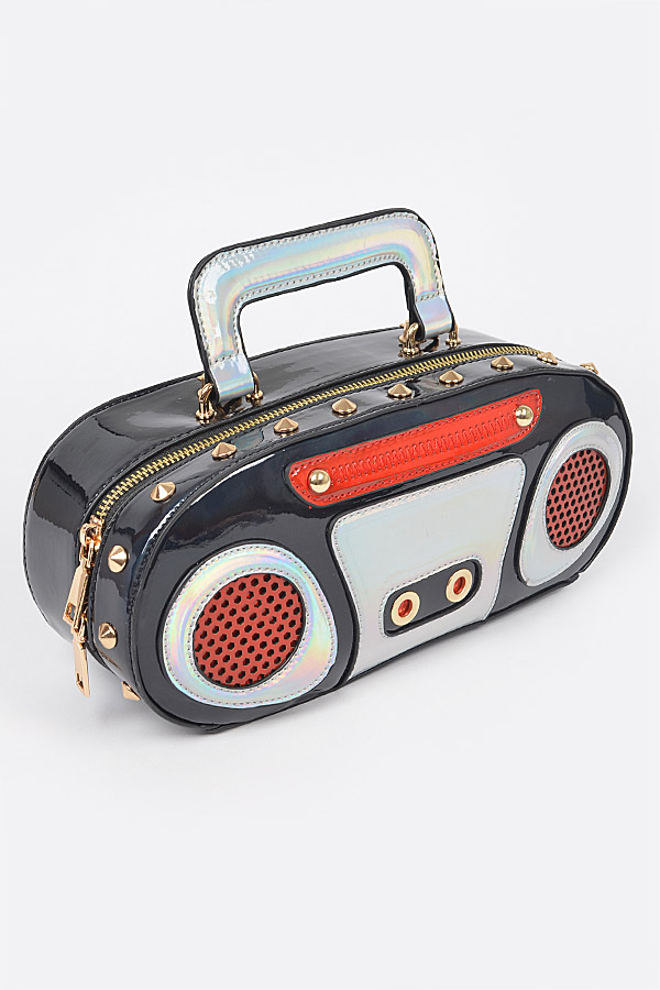 HPC3876 SILVER Boombox Fun Clutch - Clutch & Wallet