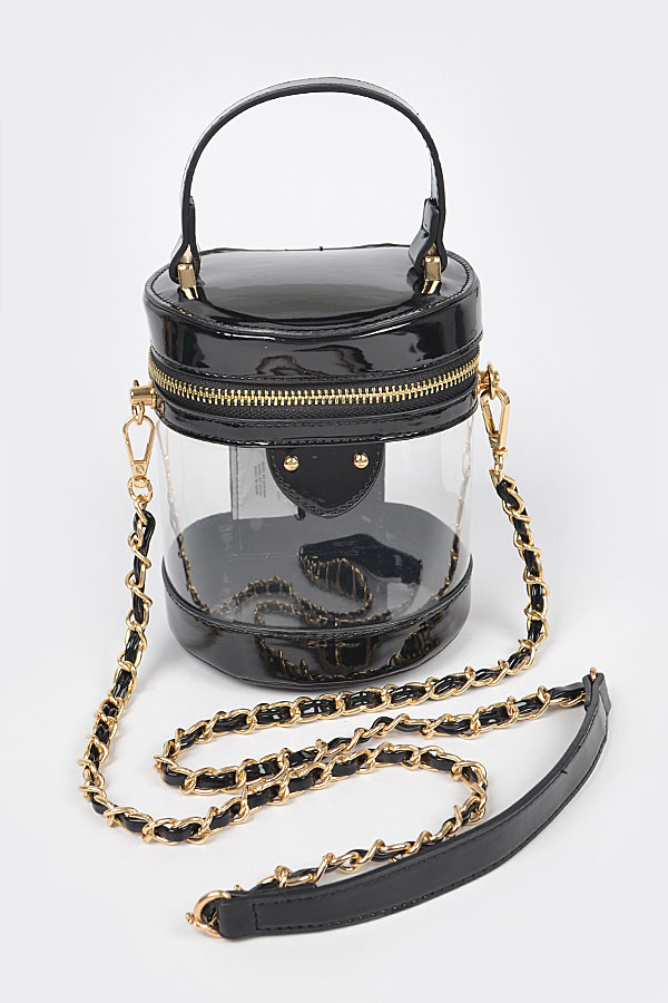 HPC5439 BLACK Transparent Tube Bag W/Handle - Newly Updated Fashion ...