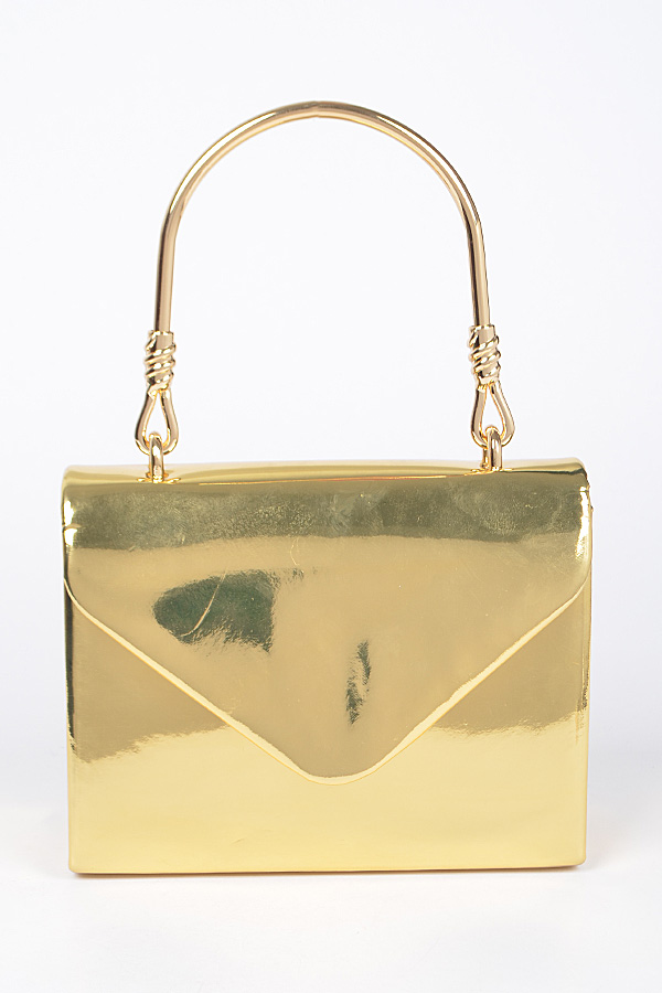 HPC5657 BLUE Mirror PU Metal Handle Bag - Clutch & Wallet