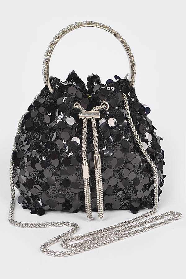 HPC5883 BLACK Big Sequence Bucket Bag W/Metal Handle - Newly Updated ...