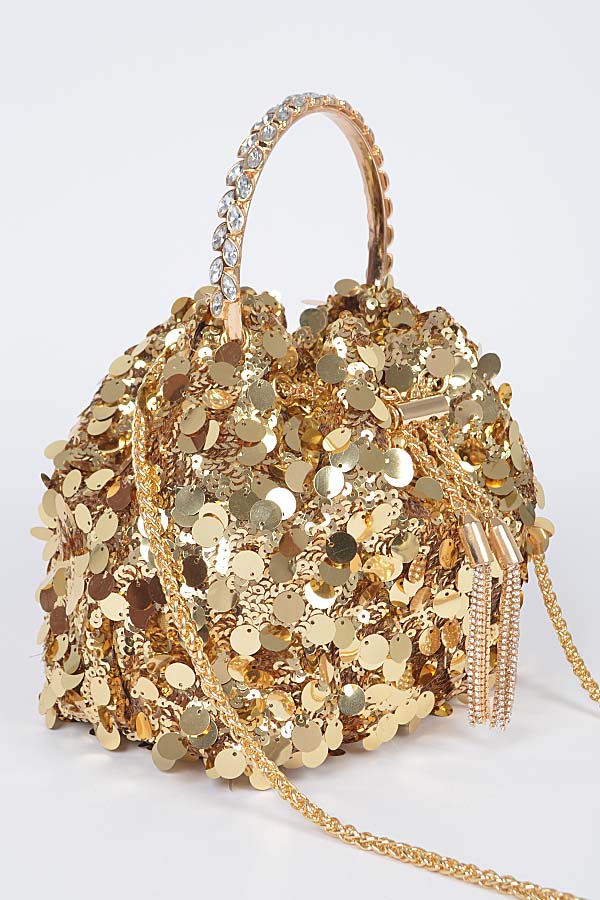 HPC5883 BLACK Big Sequence Bucket Bag W/Metal Handle - Newly Updated ...