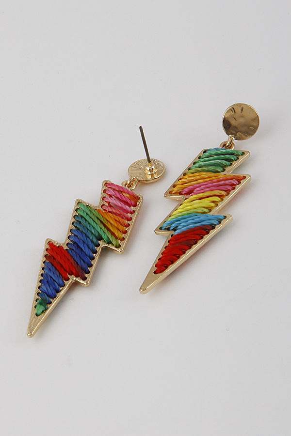 JCE2435 GOLD MULTI Lightning Thread Drop Earrings 9HAA8 - Dangle Earrings