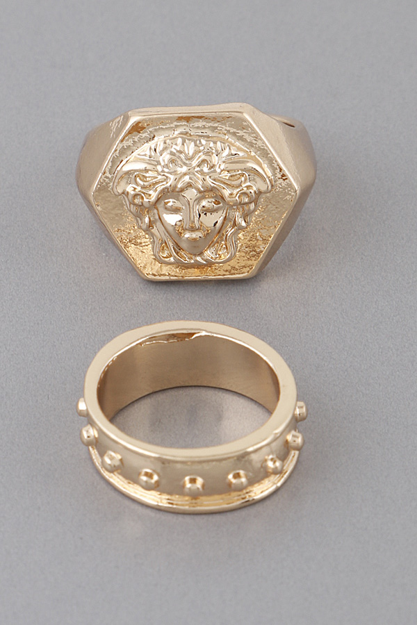 KCR52146 GOLD Multi Emblem Ring - Rings