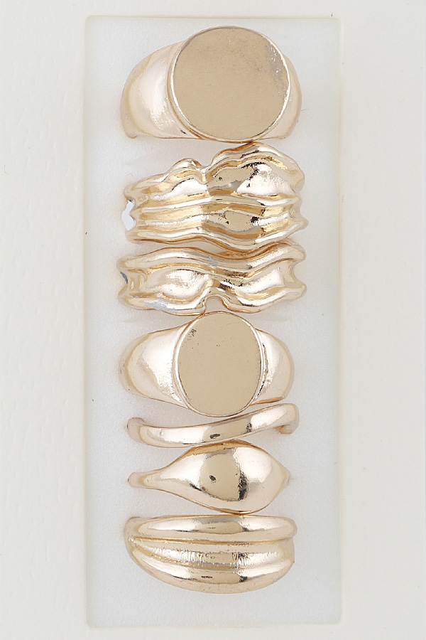 KCR52829 GOLD Bulk Metal Rings Set