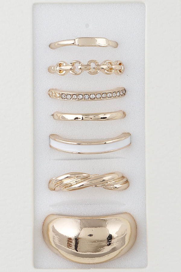 KCR54993 GOLD Multi Rings Set