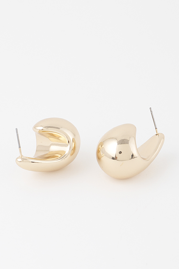 KE8964 GOLD Bulky Funky Hoop Earrings