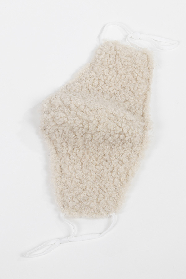 KM2664 IVORY Sherpa Face Mask - COVID 19