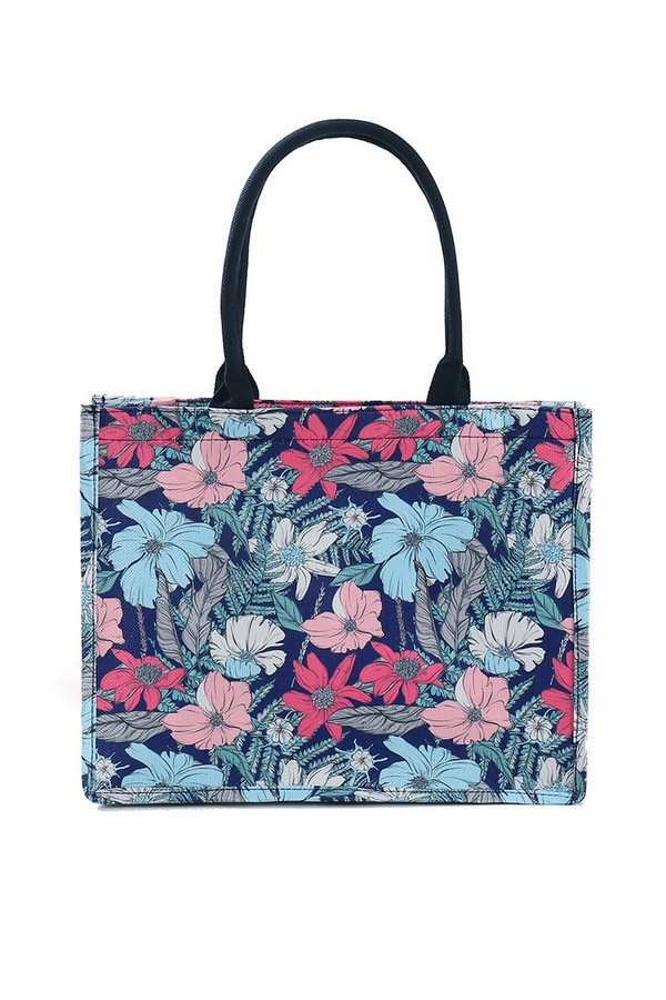 MB0222 NAVY FLOWER PATTERN TOTE BAG - Newly Updated Fashion Handbags