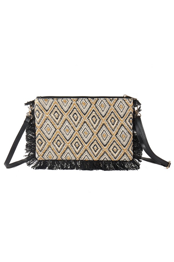 MB0289 BEIGE DIAMOND CHECKER TASSEL EDGE CROSSBODY BAG - Newly Updated ...