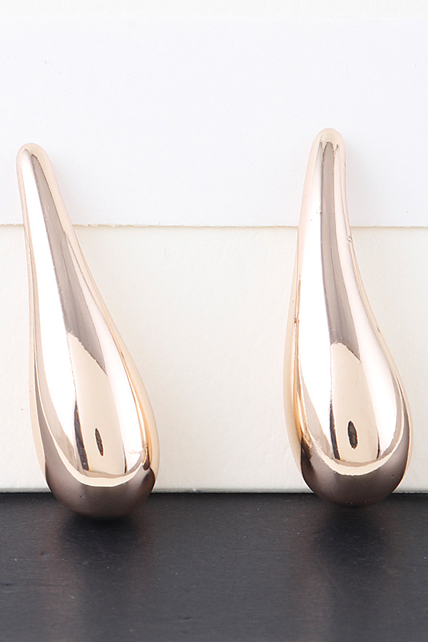 ME91597 GOLD Shiny Teardrop Earrings
