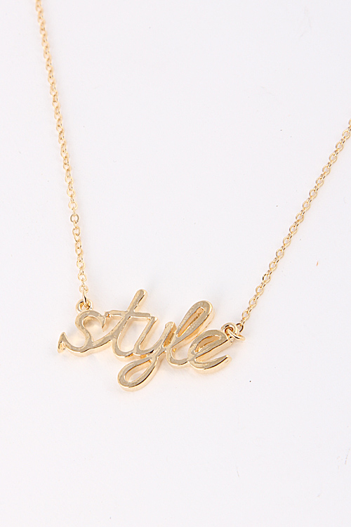N7053-Gold Gold Cursive Style Writing Pendant Necklace 5DAJ16 - Chain ...