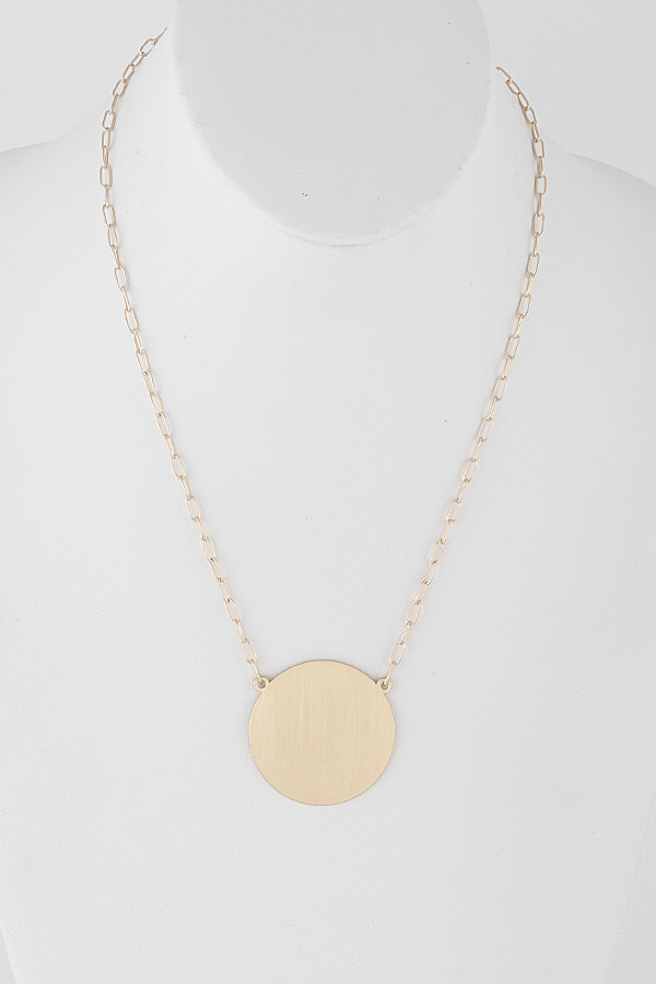 ONA317 GOLD Simple Round Pendant Necklace - Pendants