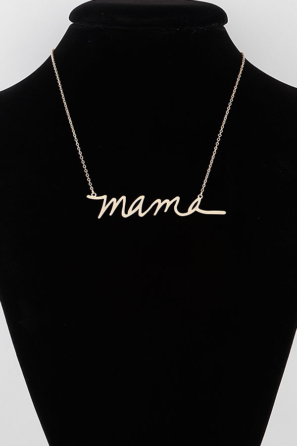 ONC060 GOLD MAMA Script Necklace - Necklaces