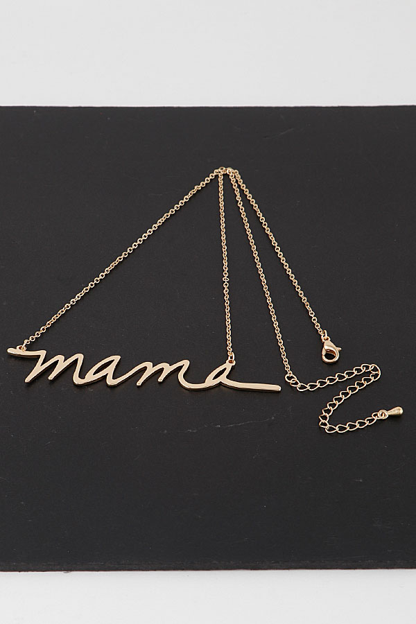 ONC060 GOLD MAMA Script Necklace - Necklaces