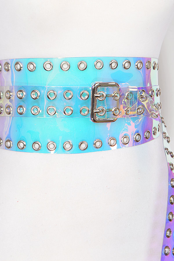 PB7103 MULTICOLOR Thick Fashionable Clear Belt - Fashion Belts