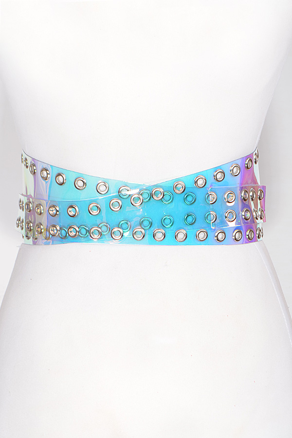 PB7103 MULTICOLOR Thick Fashionable Clear Belt - Fashion Belts