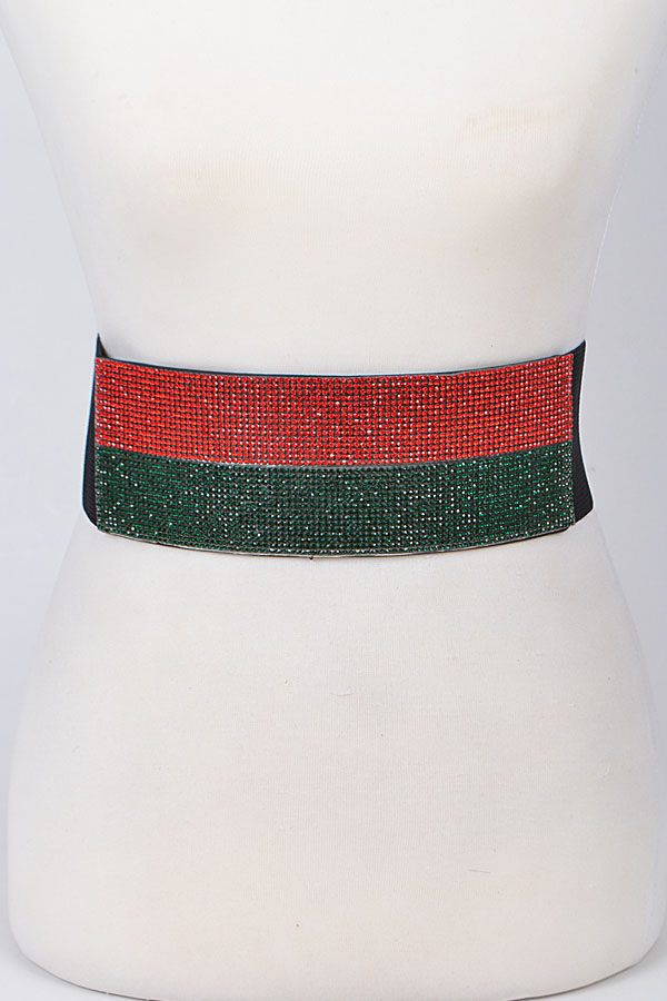 PB7156 MULTICOLOR Rhinestone World Belt - Fashion Belts