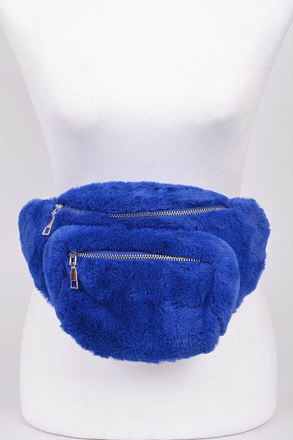 PB7518 COBALT Faux Fur Fanny Pack