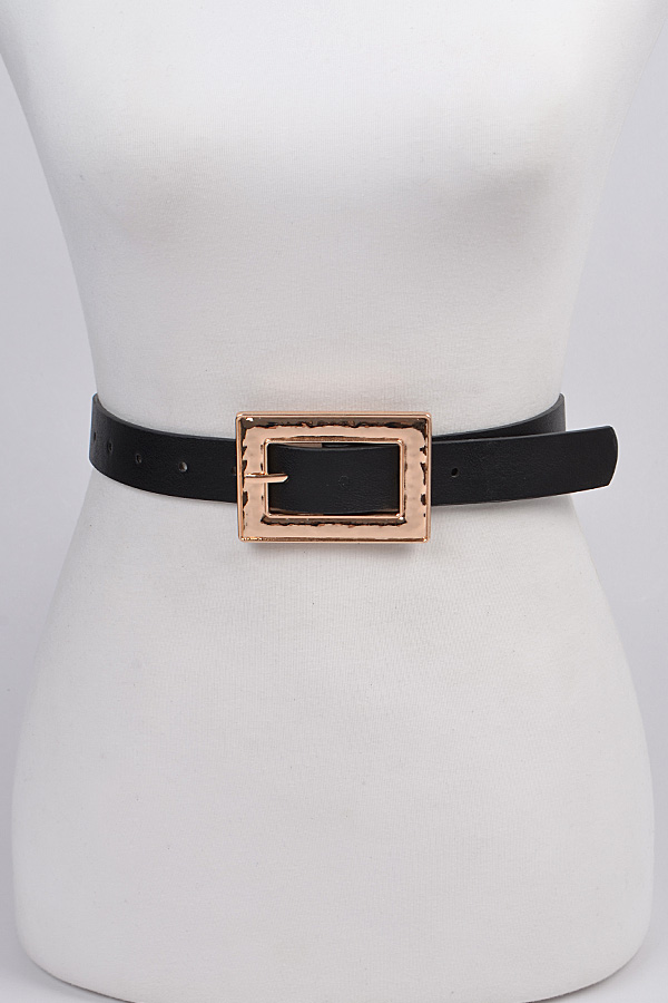 PB7835 BLACK Rectangle Metal Belt - Fashion Belts