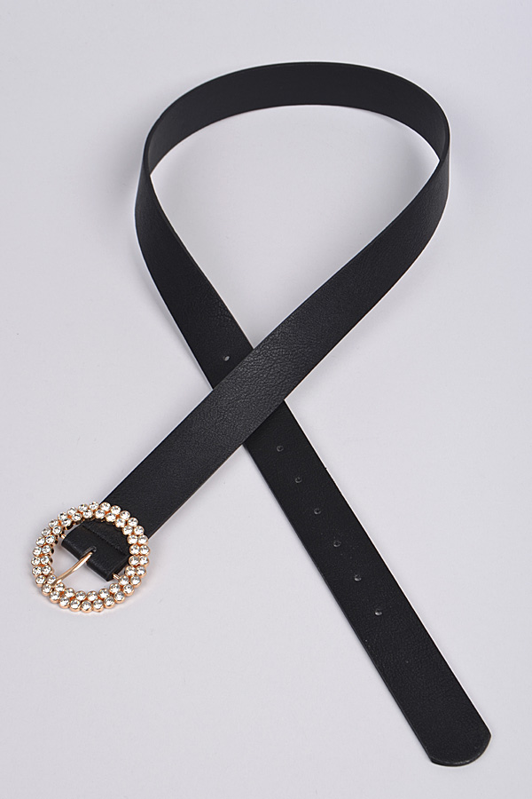 PB7852 BLACK Limestone Round Belt - Fashion Belts