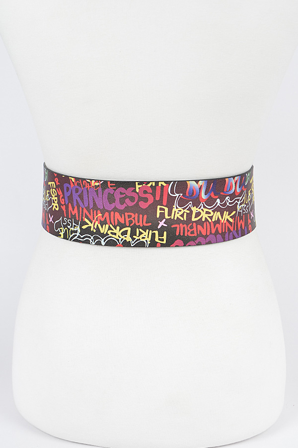 PB7954 MULTICOLOR Graffiti Belt - Fashion Belts