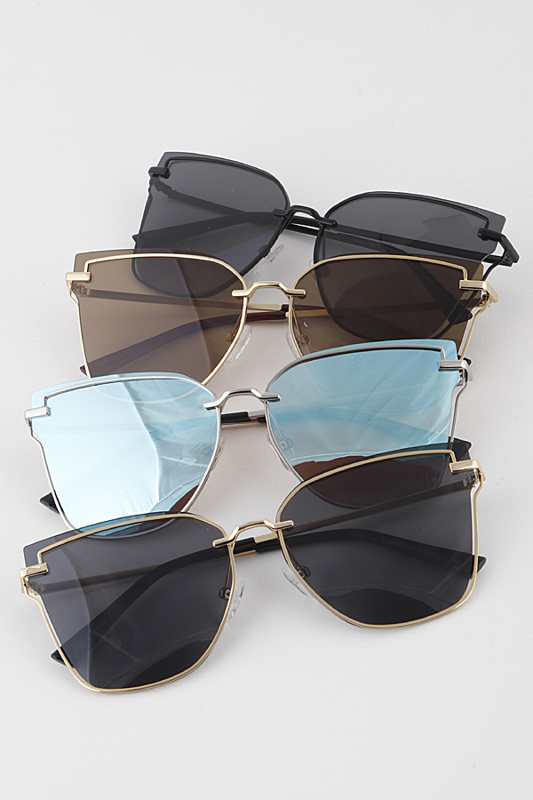 PJ728 MIX COLOR Unfilled Frame Square Sunglasses