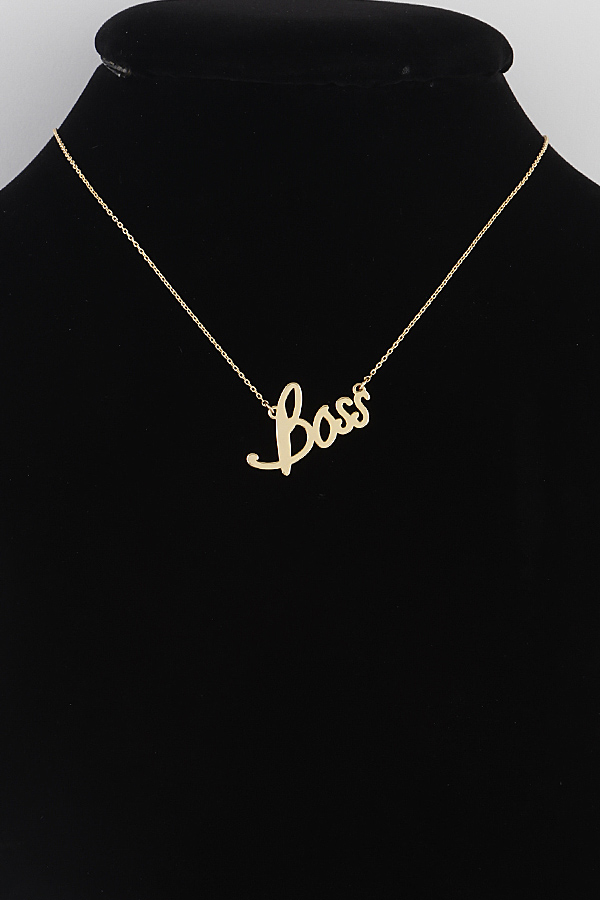 PN2690 GOLD Boss Pendant Necklace - Necklaces