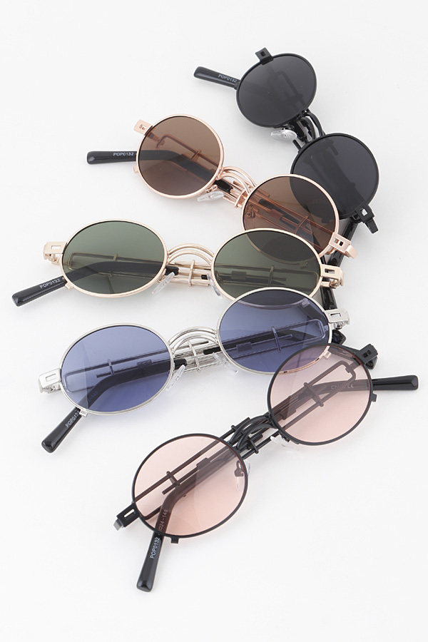 POP0132 MIX COLOR Retro Round Frame Sunglasses