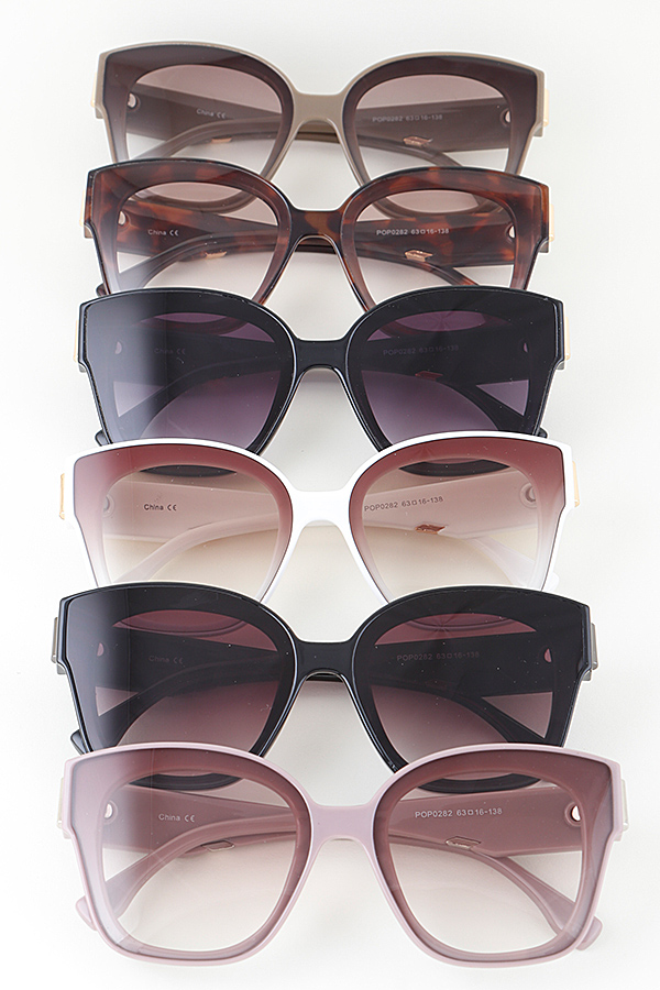 POP0282 MIX COLOR Modern Double Rimmed Sunglasses