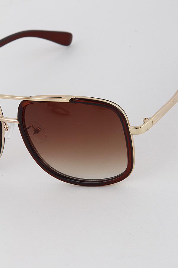 POP5306 MIX COLOR Wide Rim Square Aviator Sunglasses