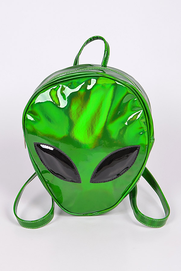 PP6559 Green Alien Inspired Flashy Backpack.