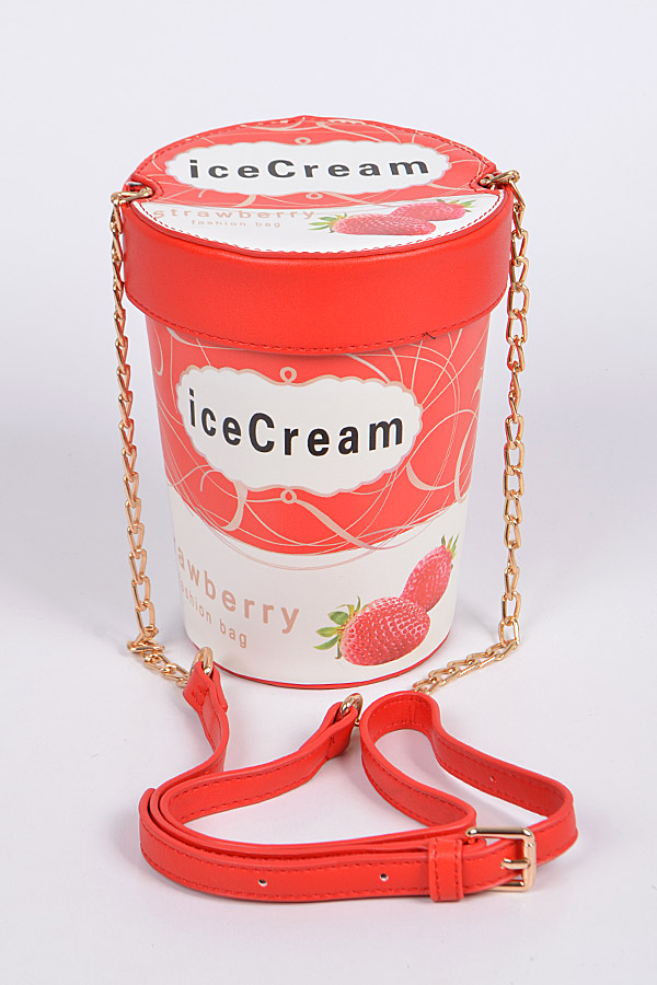 PPC7061 RED Strawberry Ice Cream Clutch. - Clutch & Wallet